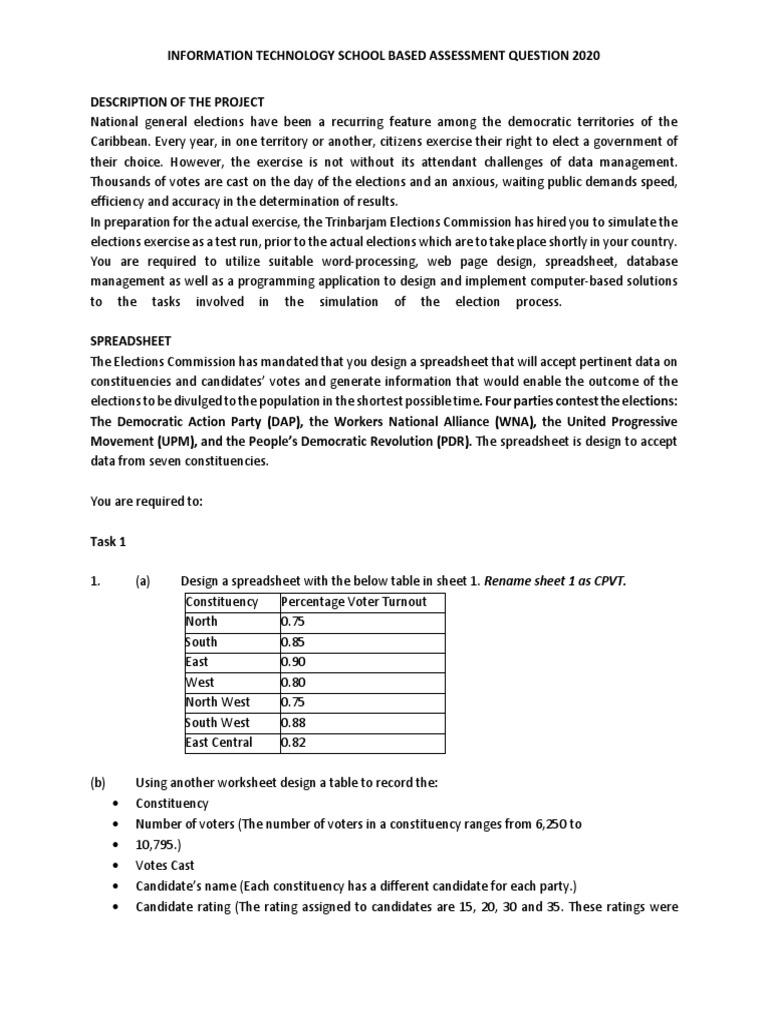 IT SBA QUESTION 2020 (1) | Table (Database) | Voting
