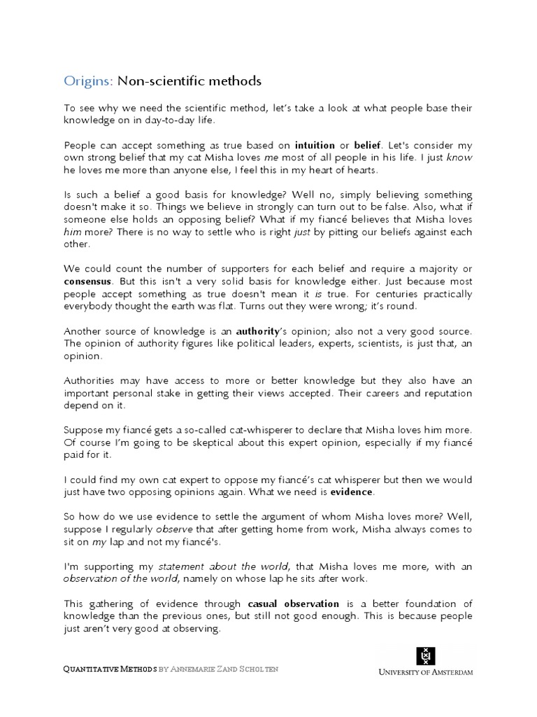 101 Nonscientific Methods PDF | PDF | Observation | Opinion