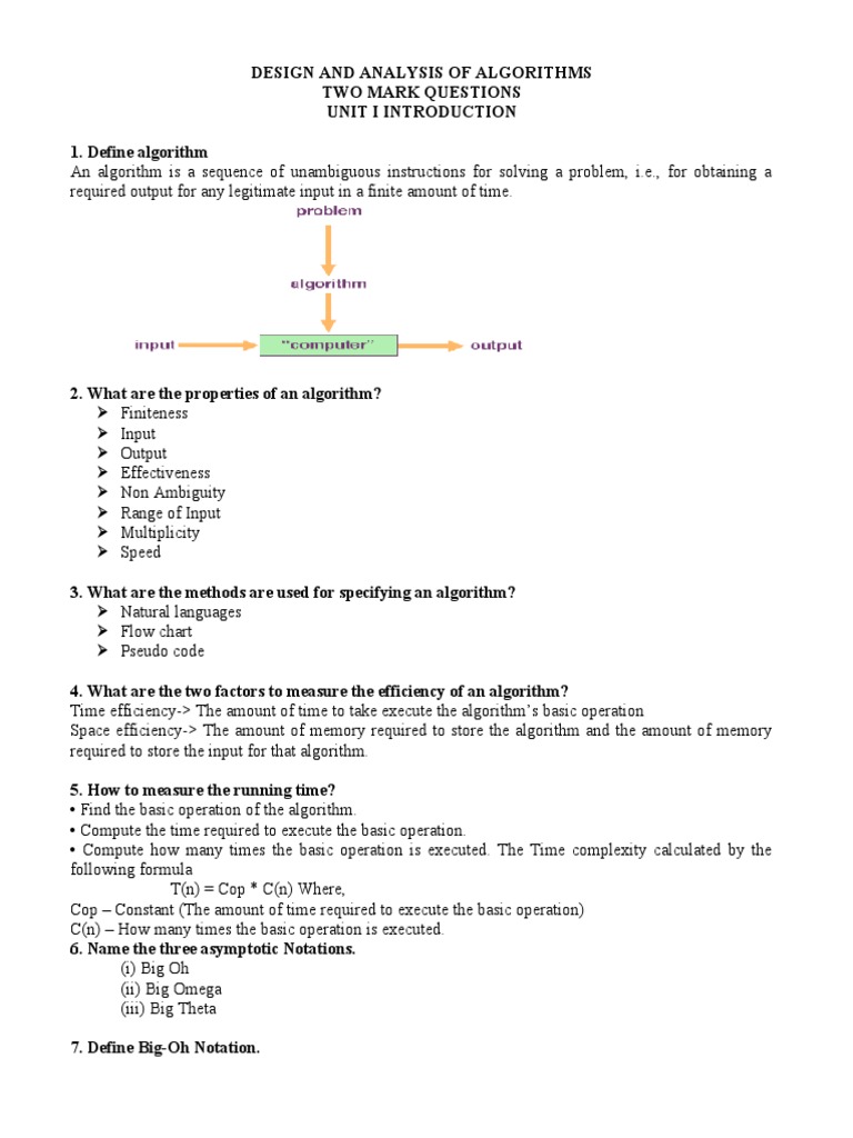 Daa Two Mark Questions | PDF | Dynamic Programming | Time Complexity