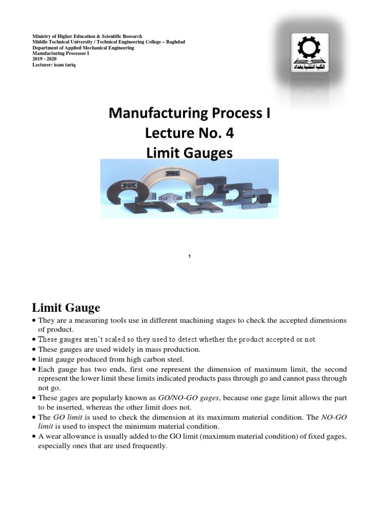 Engineering Limit Gauges Guide | PDF | Tools | Equipment