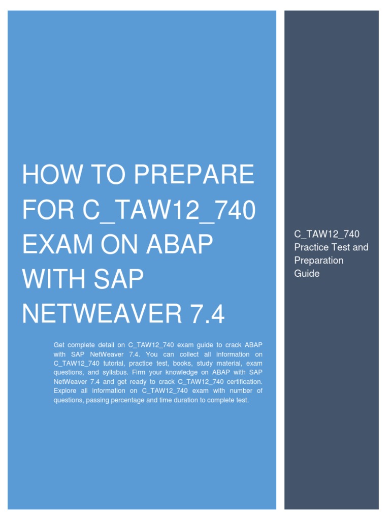 How To Prepare FOR C - TAW12 - 740 Exam On Abap With Sap Netweaver 7.4 ...