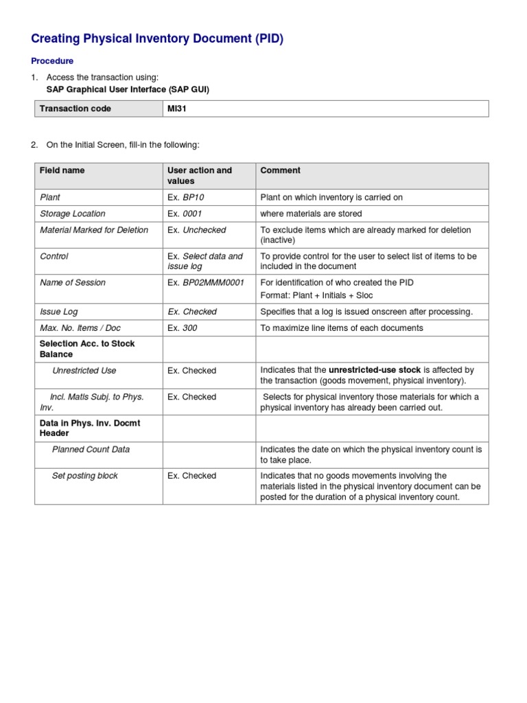 Physical Inventory - Create | PDF | Systems Engineering | Computing