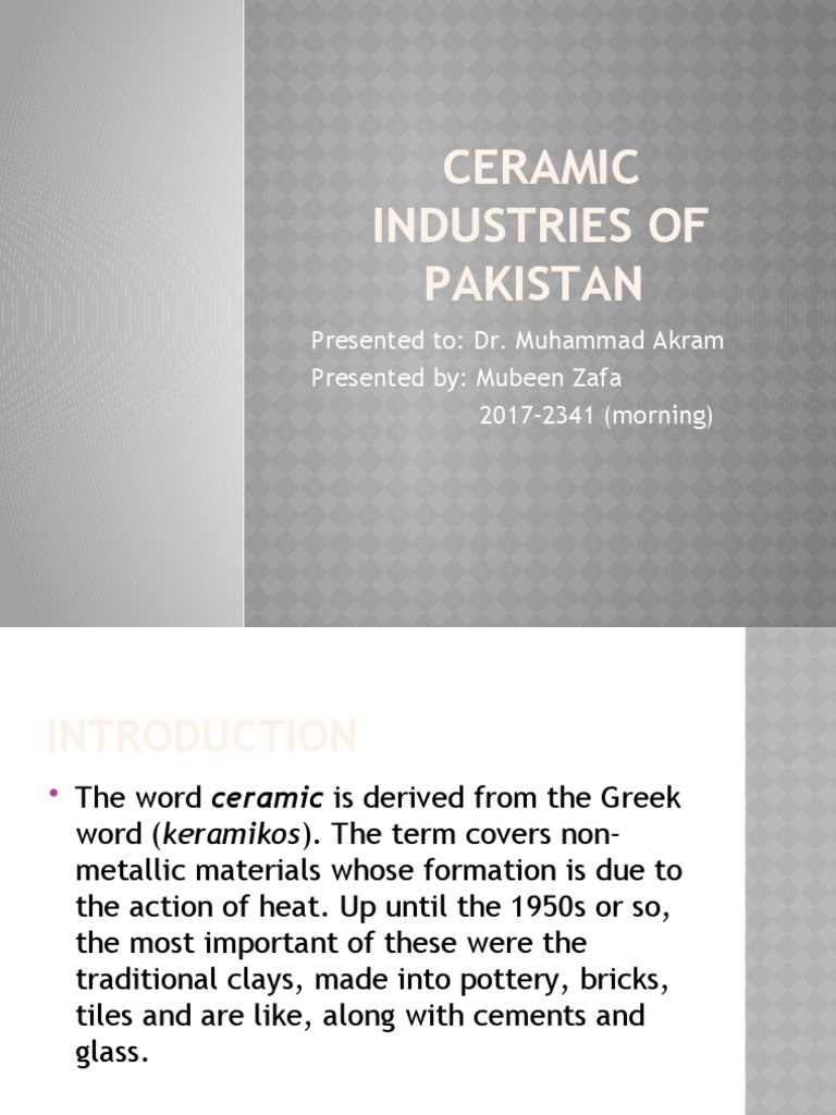 Ceramic Industries of Pakistan | PDF | Pottery | Ceramics
