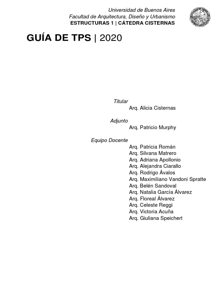 Estructuras 1 Uba 2020 Guia TPS | PDF | Doblar | Ingeniero civil
