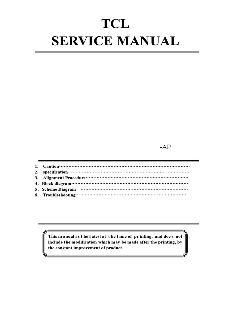 TCL Service Manual | PDF | Hdmi | Electrical Engineering