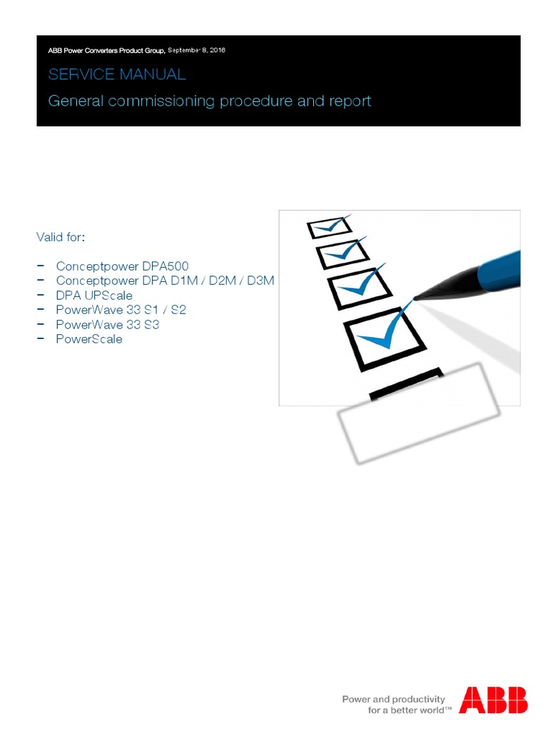 General Commissioning Procedure and Report: Service Manual | PDF ...
