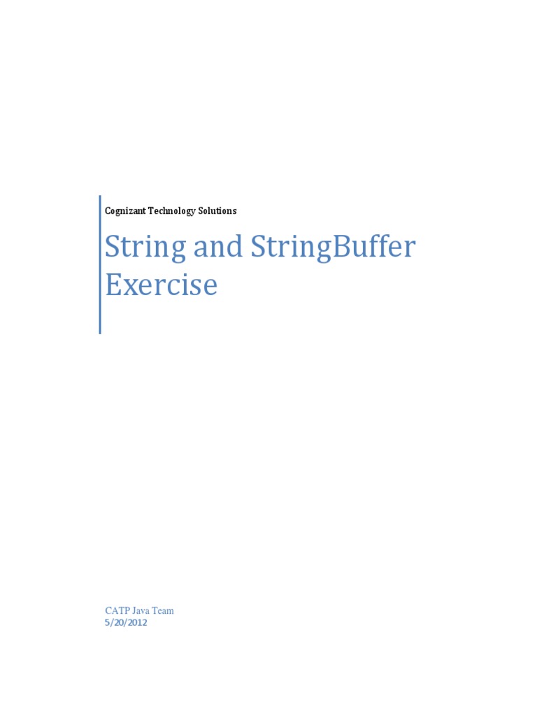 String and Stringbuffer Exercise: Cognizant Technology Solutions | Download Free PDF | String ...