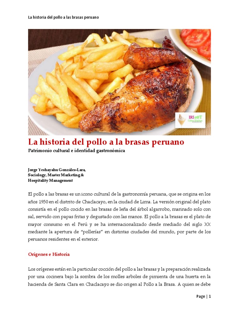 Origen e Historia del Pollo a la Brasa | PDF | Cocina latinoamericana ...