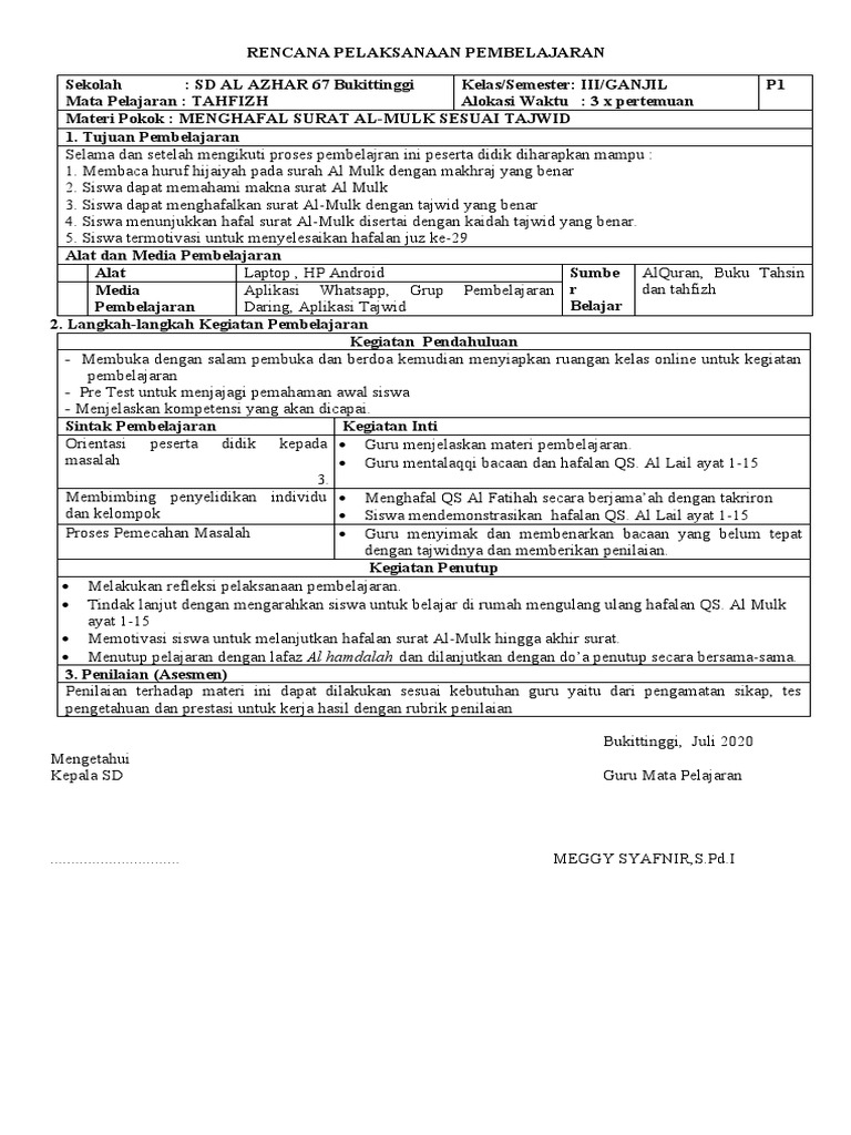 RPP KELAS 3 SD | PDF