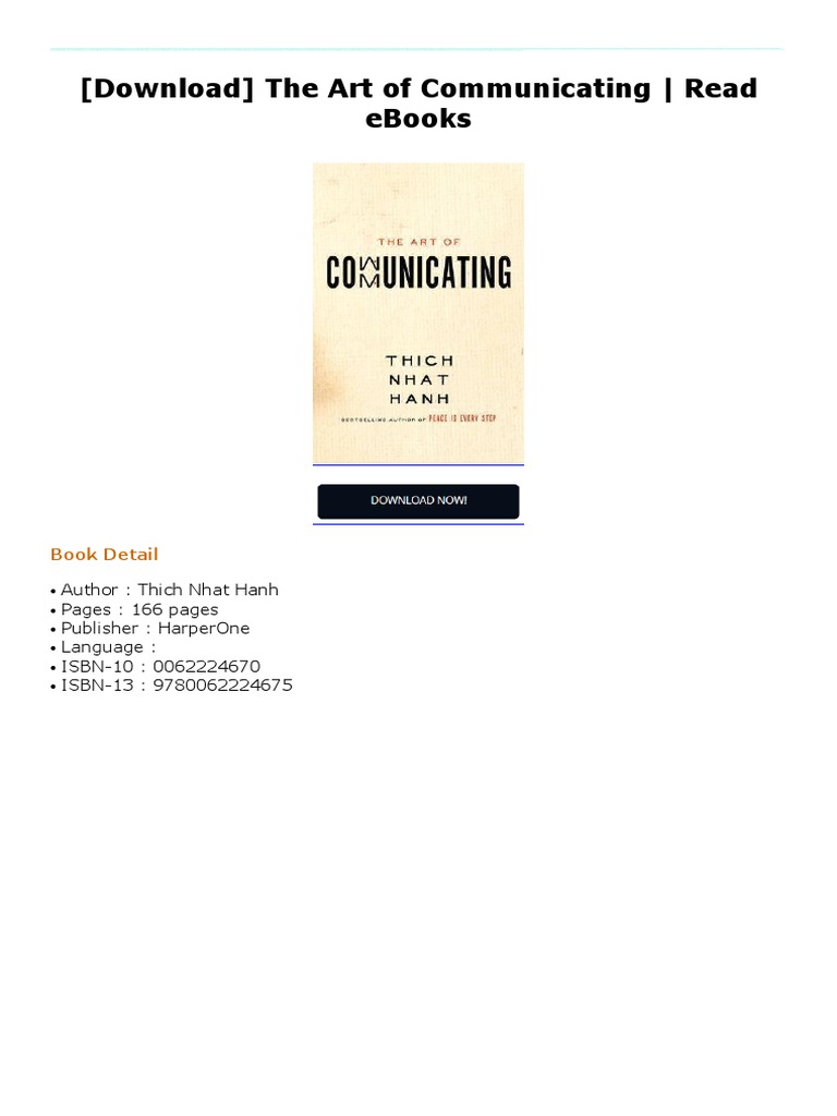 The Art of Communicating PDF Download | PDF