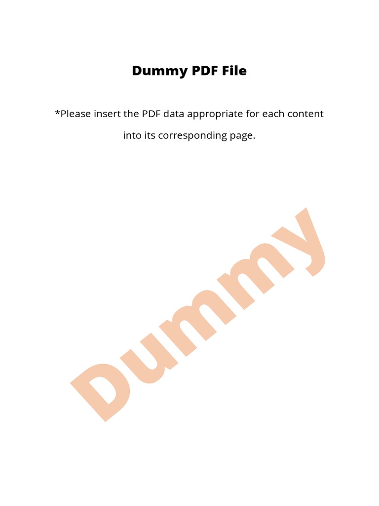 Dummy PDF File: Please Insert The PDF Data Appropriate For Each Content ...