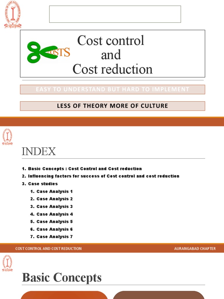 Cost Control & Cost Reduction | PDF | Cost Accounting | Cost