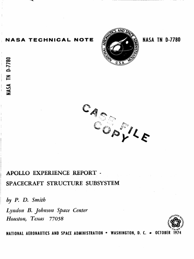 Apollo Experience Report Spacecraft Structure Subsystem | PDF | Apollo ...