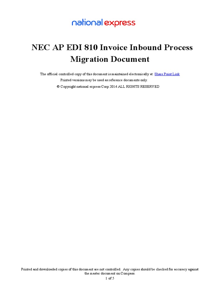 MD120-NEC AP EDI 810 Invoice Process | Download Free PDF | Electronic ...
