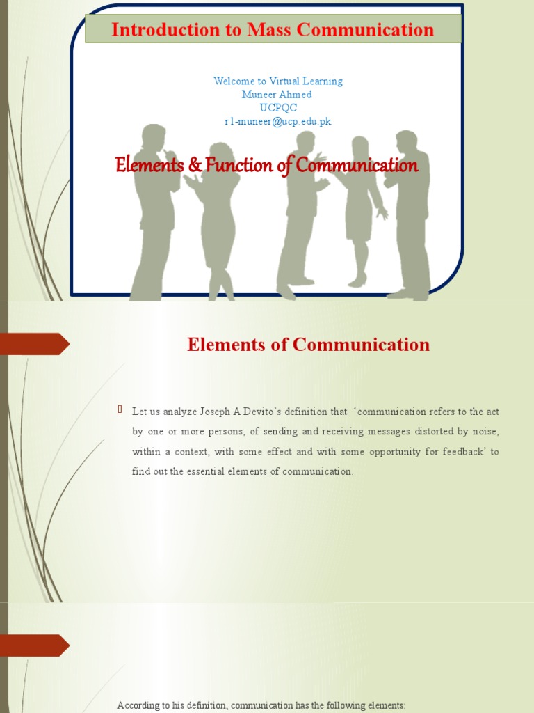 Elements of Communication | PDF | Nonverbal Communication | Communication