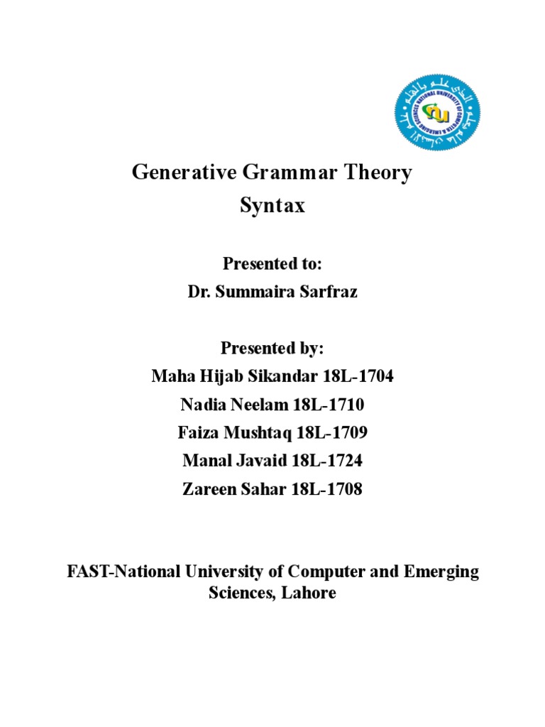 Generative PDF | PDF | Syntax | Grammar