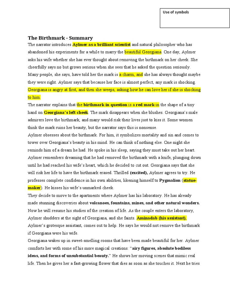 Nathaniel Hawthorne The Birthmark | PDF | Poetry | Young Adult