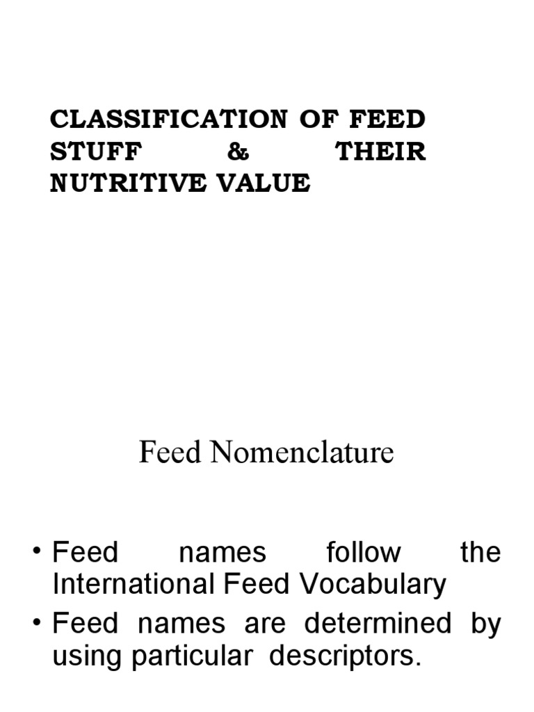 01 Classification Feed Stuff & Protein Sources | PDF | Rapeseed ...