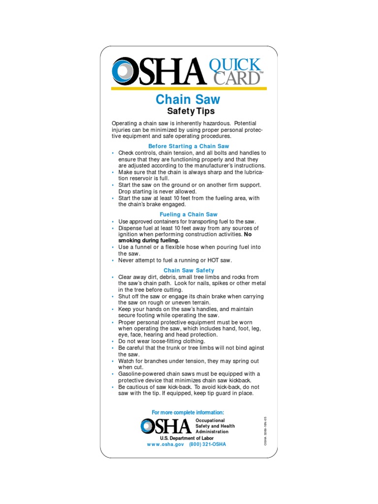 Chain Saw Safety | PDF | Manufactured Goods | Safety