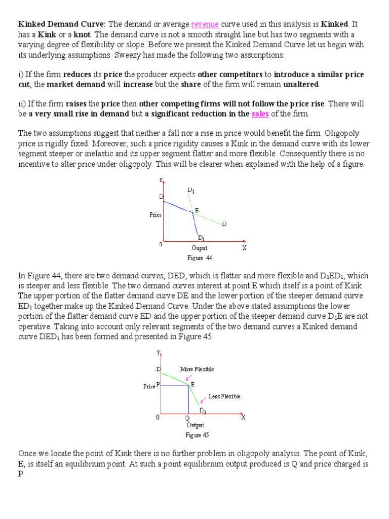 Kinked Demand Curve Oligopoly Equilibrium Analysis | PDF | Oligopoly ...