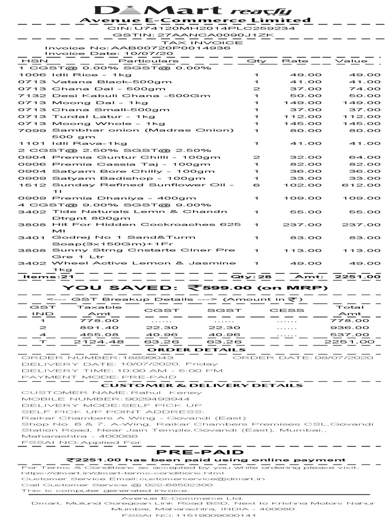 Avenue E-Commerce Limited: You Saved | PDF | Payments | Government Finances