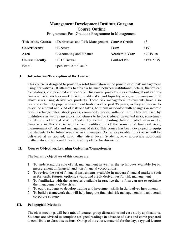 Derivatives and Risk Management | PDF | Derivative (Finance) | Futures ...