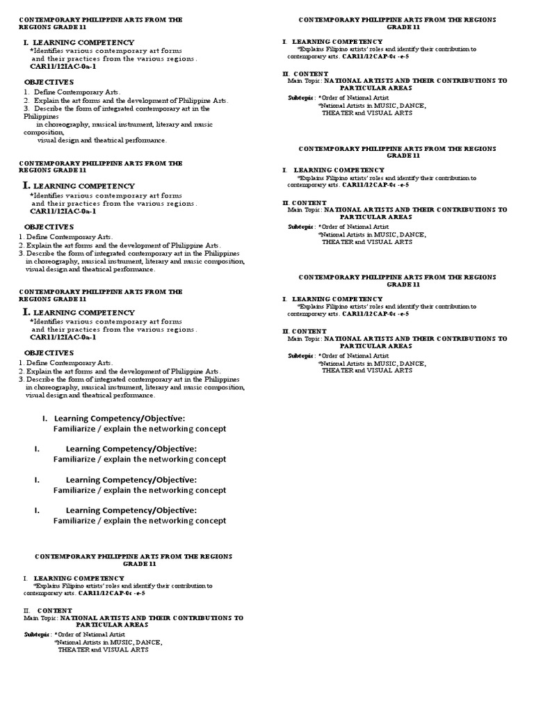 Contemporary Philippine Arts From The Regions Grade 11 | PDF ...