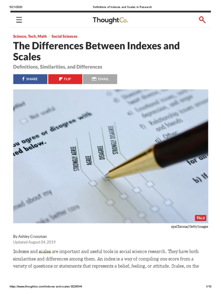 Understanding Indexes and Scales in Research | PDF | Likert Scale ...