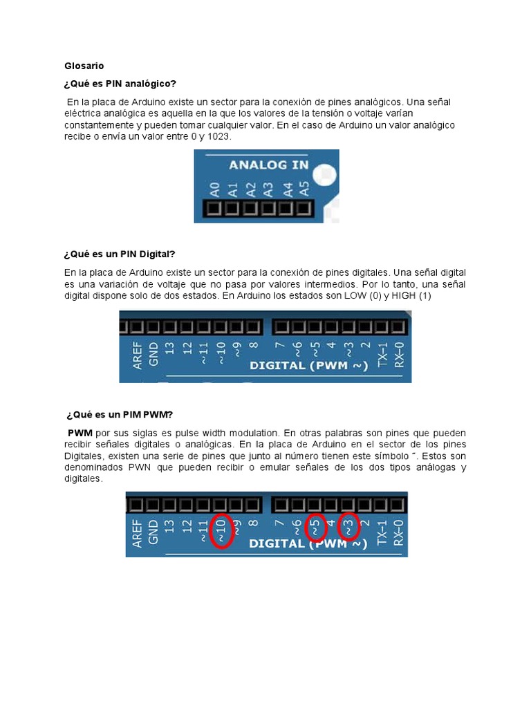 Mini Taller Arduino Glosario | Descargar gratis PDF | Arduino | Programa de computadora