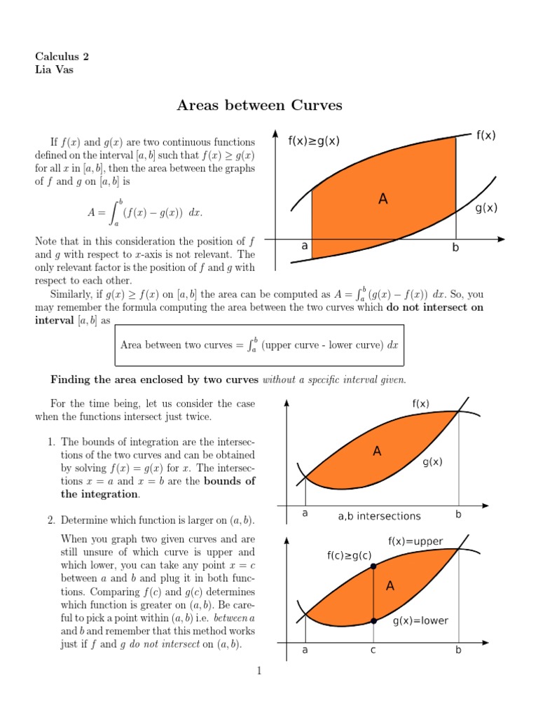 Area Between Curves in Calculus 2 | PDF | Integral | Area