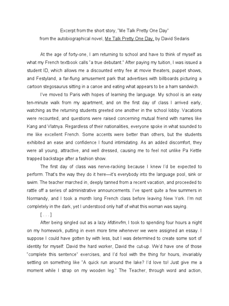 David Sedaris Me Talk Pretty | PDF