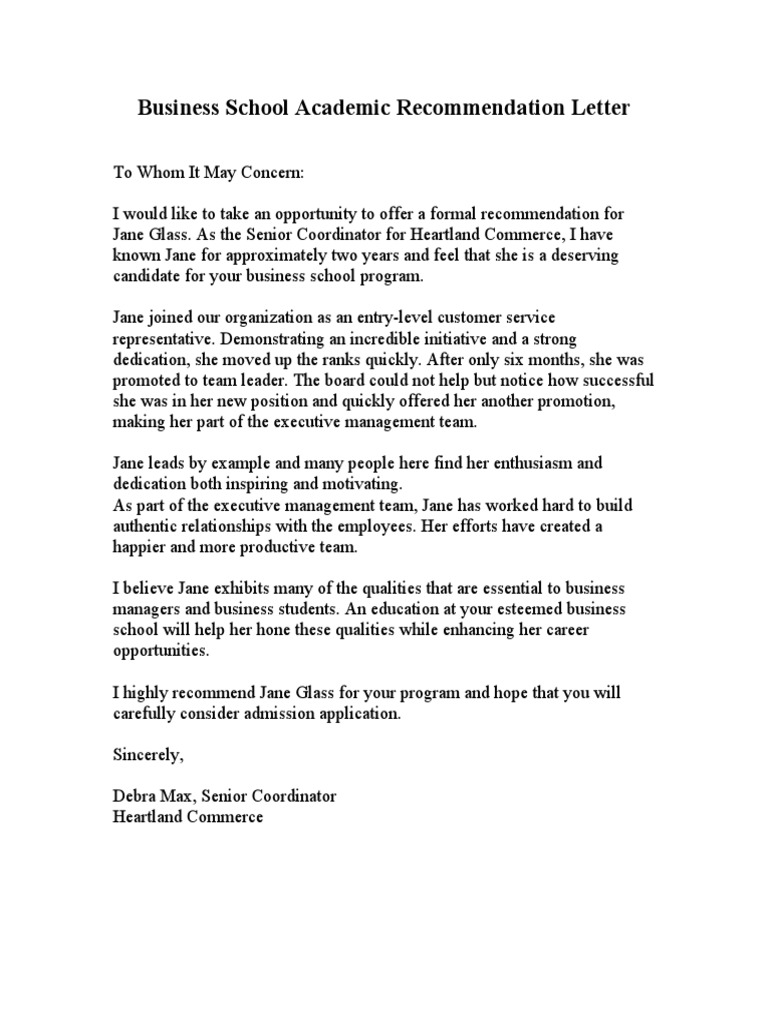 Academic Recommendation Letter 07 | PDF