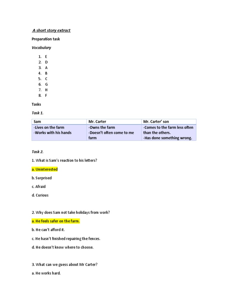 A Short Story Extract | PDF