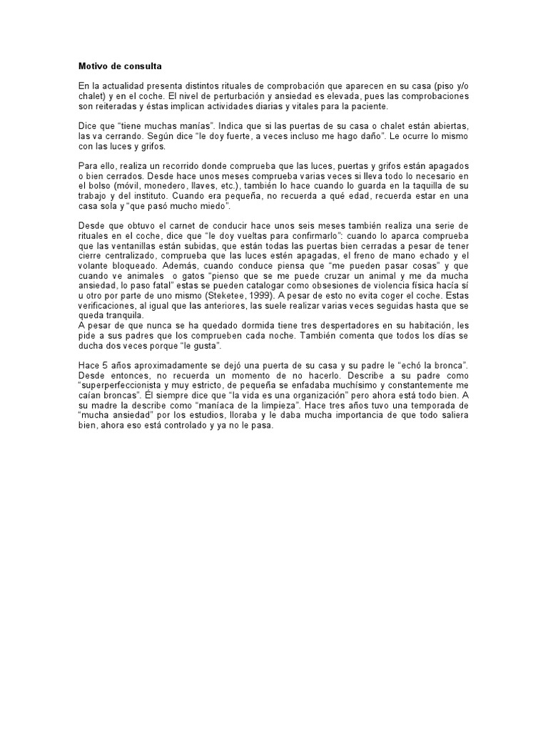 Identificación Del Paciente TOC 2 | PDF | Desorden obsesivo compulsivo