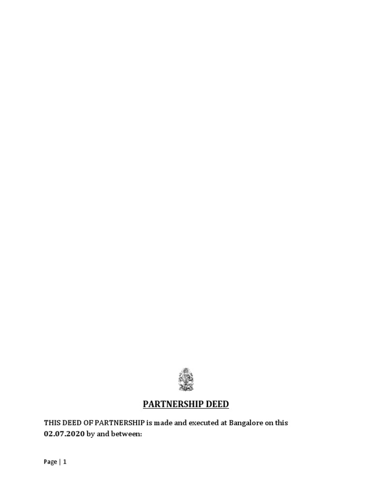 Partnership Deed - Abc | PDF | Retail | Debits And Credits