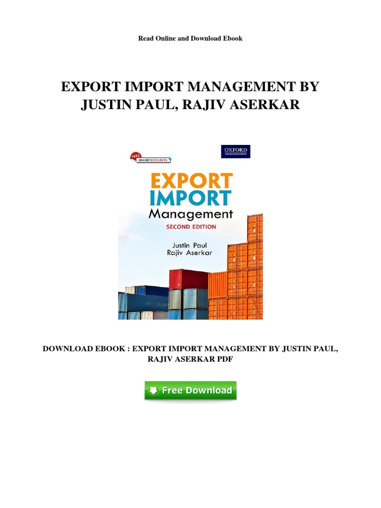 Export Import Management Overview | PDF | E Books | Business