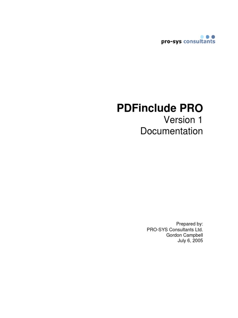 PDFinclude PRO Documentation | PDF | File Format | Password