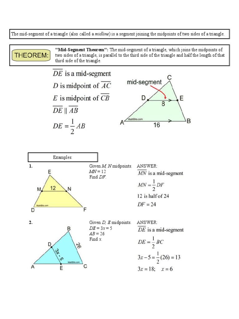 Midline Theory | PDF | Triangle | Geometry