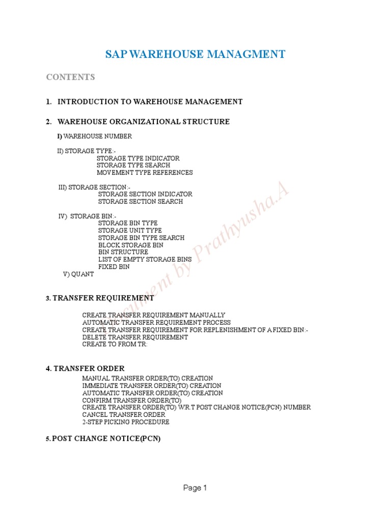 Warehouse Management Document-Part 1 | PDF | Warehouse | Logistics