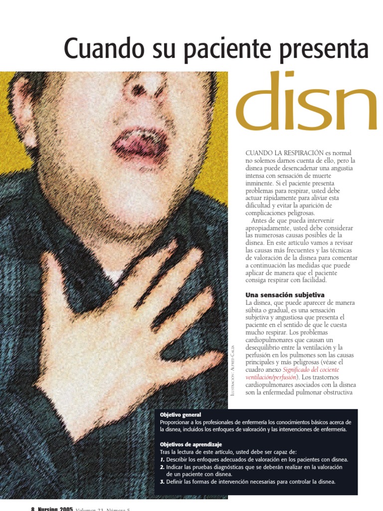 Causas y manejo de la disnea en enfermería | PDF | Pulmón | Corazón