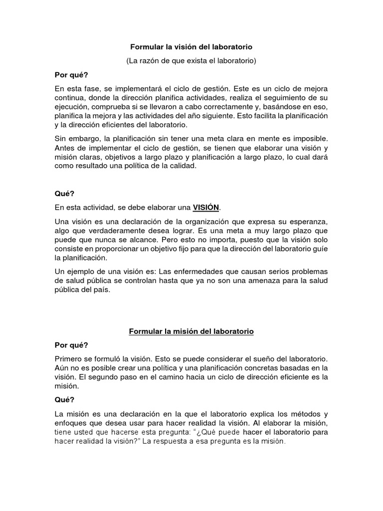 Misión, Visión y Política de Calidad | PDF | Calidad (comercial ...