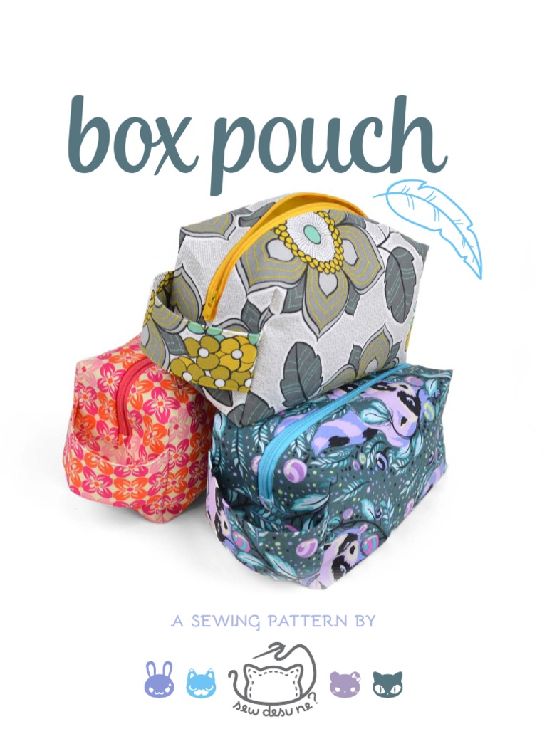 Box Pouch Sewing Pattern PDF | PDF | Seam (Sewing) | Sewing