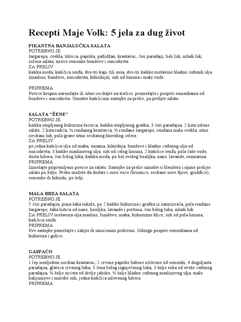 Recepti Maje Volk | PDF
