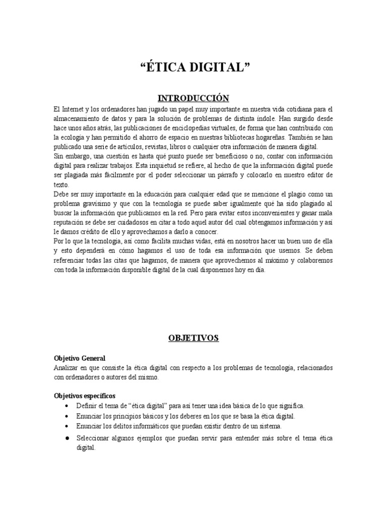 Etica Digital | PDF | Servicio de redes sociales | Información