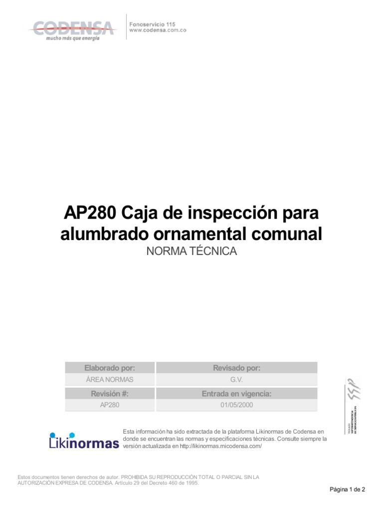 Norma Técnica AP280 para Caja de Inspección | PDF