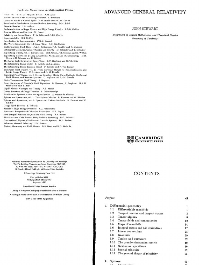 Stewart. Advanced General Relativity PDF | PDF