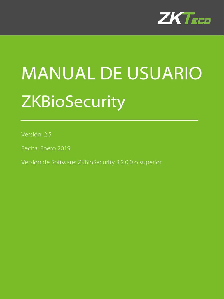Manual de Usuario ZKBiosecurity PDF | PDF | Derechos de autor | Usuario (informática)