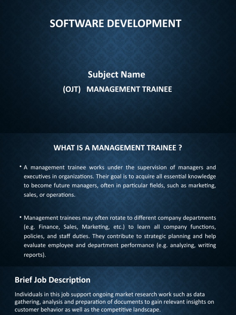 Management Trainee Program Overview: Preparing Future Managers | PDF ...