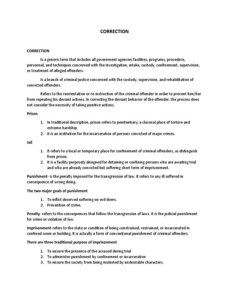 Correction Pillar | PDF | Prison | Rehabilitation (Penology)