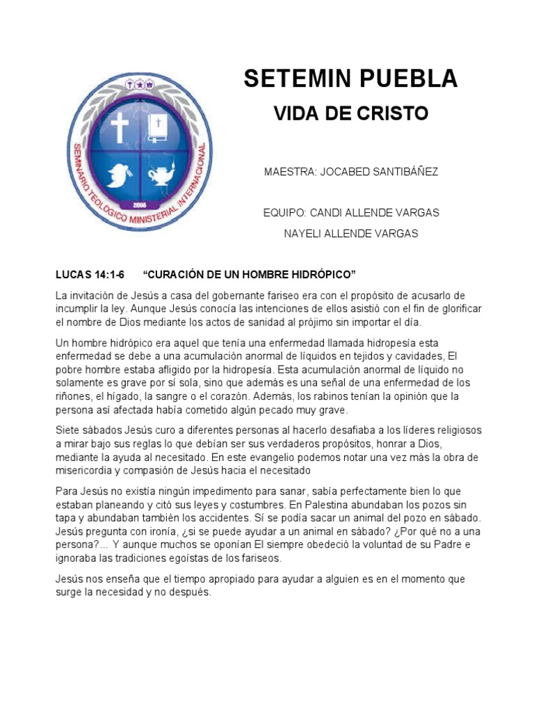 Curacion de Un Hombre Hidropico | PDF